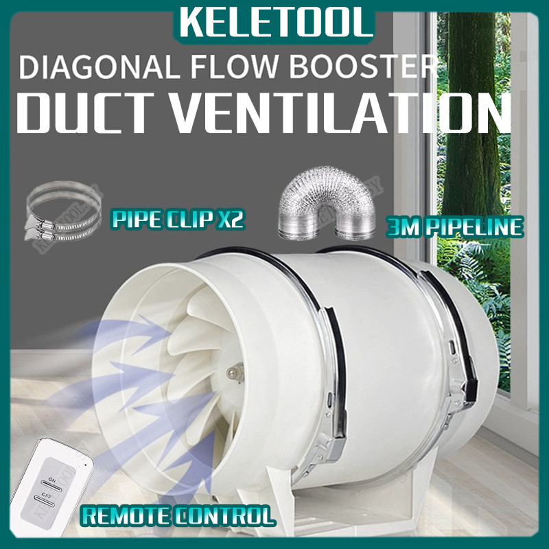 Inline Duct Fan 180WVentilation Exhaust Blower Fans 8 Inch Duct Fan ...
