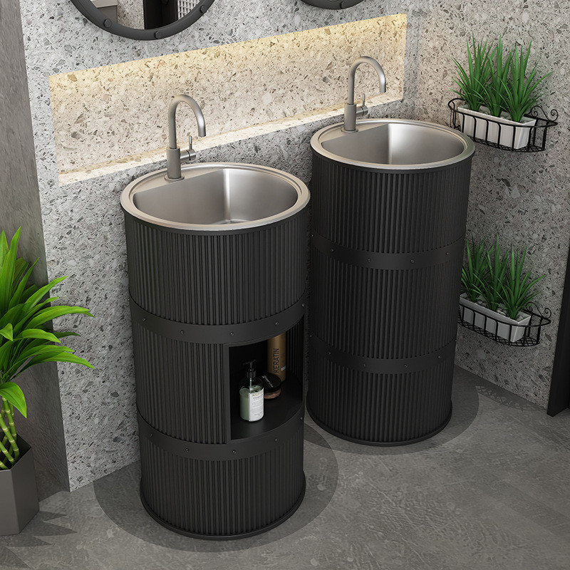 Q-6/Wrought Iron Wash Basin Retro Industrial Style Oil Drum Creative ...