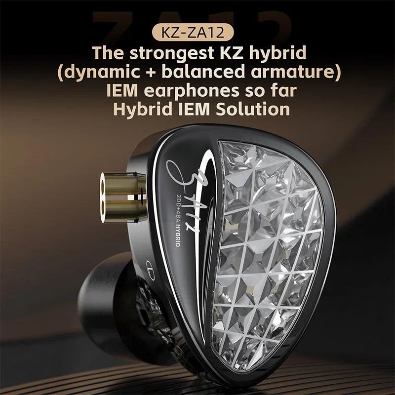 KZ ZA12 strongest KZ hybrid IEM earphones dynamic With Tuning Switches ...