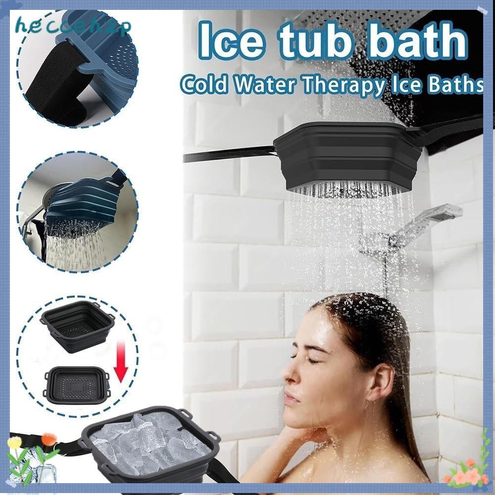 HECCEHZP Ice Bath Barrel, Silicone Foldable Ice Bath Tub Bucket, High ...