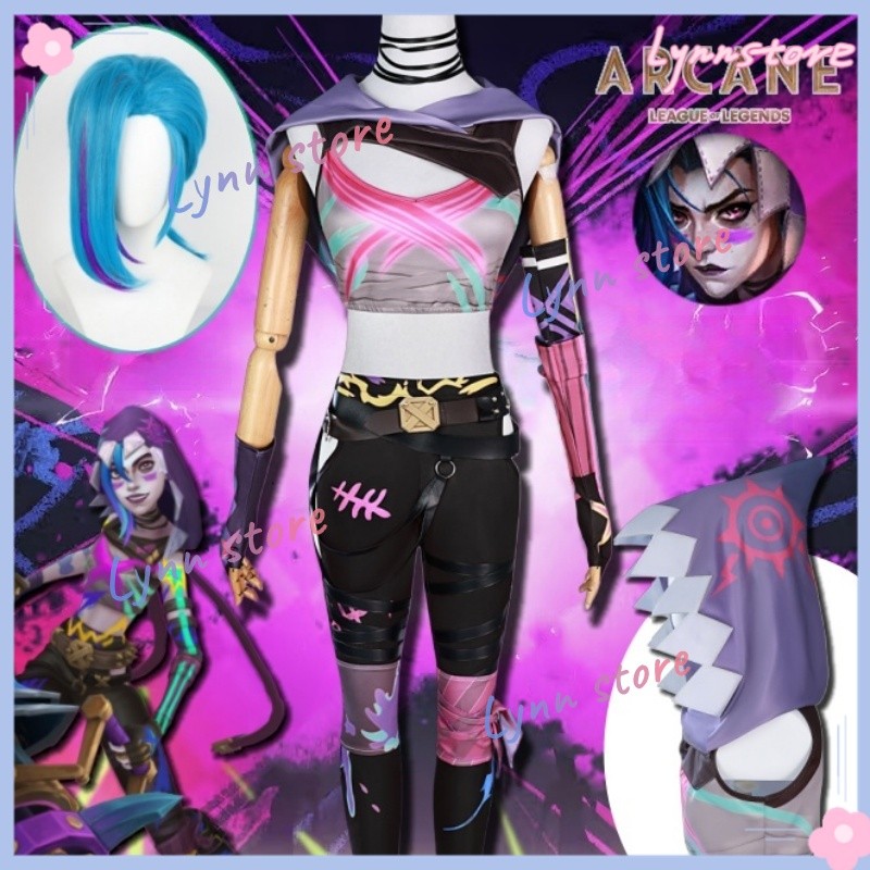 Game LOL JINX Cosplay Costume Arcane Fractured JINX Costume Carnival ...