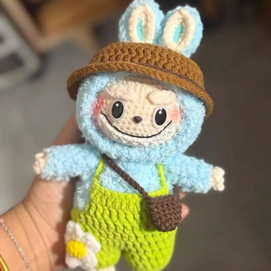 Labubu Doll Pendant Labubu Doll Pendant Wool Hand-Knitted diy Material ...