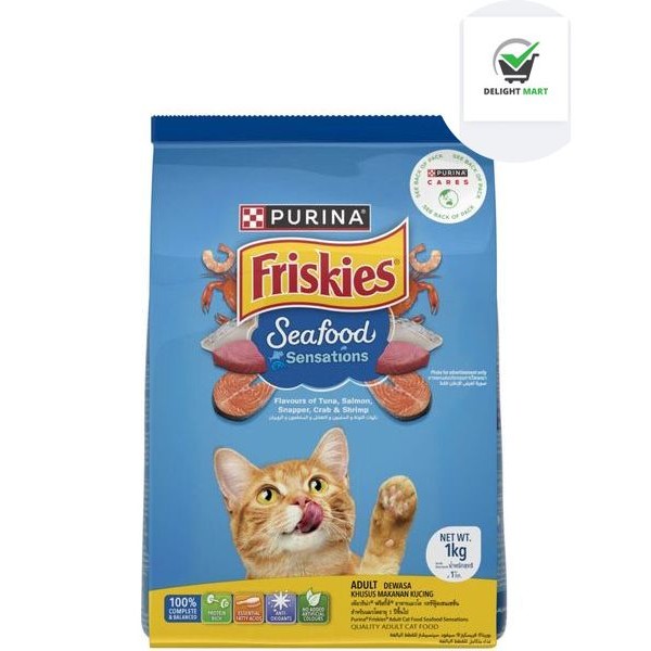 Friskies Delish Cat Dry Food - Seafood Sensations 1kg | Shopee Singapore
