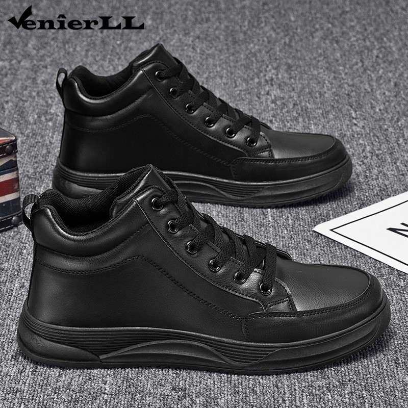 Large Size High-Top Sneakers Black Sports Casual Shoes Korean Style ...