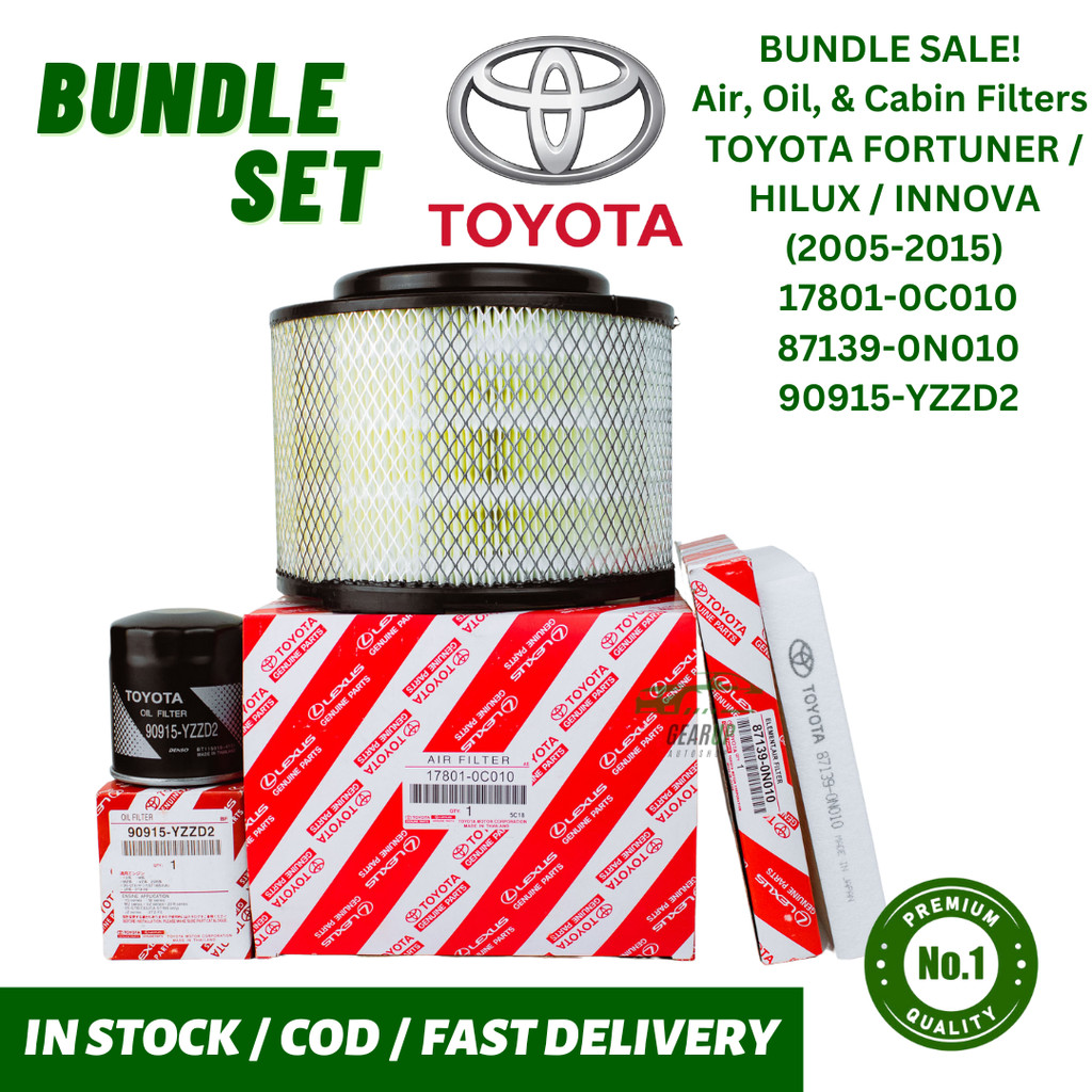 Air, Oil, & Cabin Filters For TOYOTA FORTUNER / HILUX / INNOVA (2005 ...