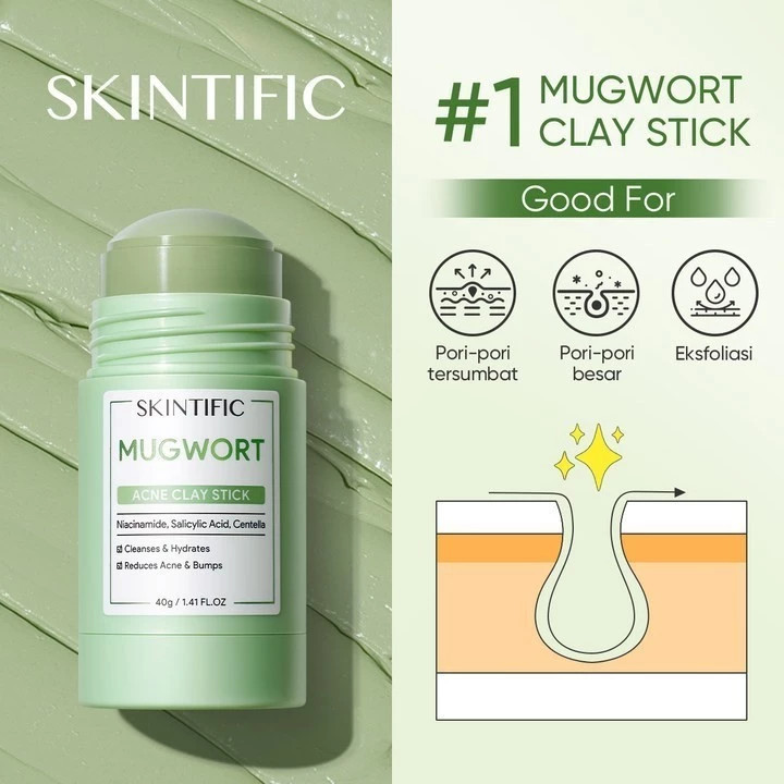SKINTIFIC Mugwort Anti Pores & Acne Clay Mask Stick 40g | Shopee Singapore