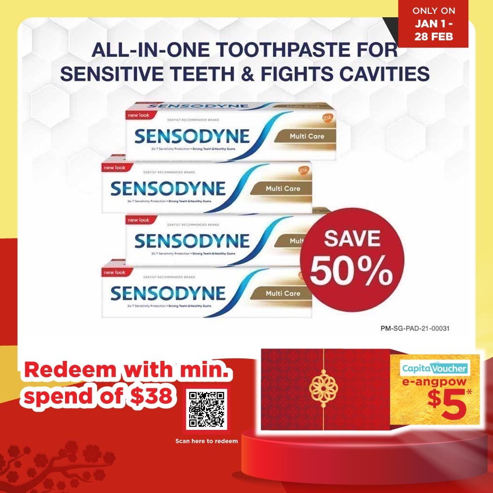 [Bundle of 4] SENSODYNE Toothpaste Daily Care, All-in-One Toothpaste ...