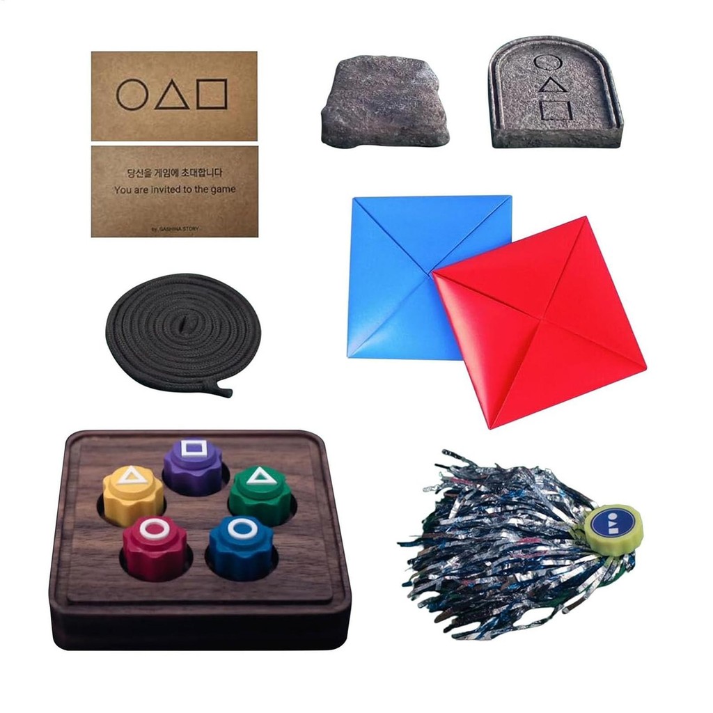 Squid Game 2 Gongii Stone Set Wood Gonggi Korean Jacks Kit Traditional ...