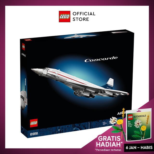 Lego Icons 10318 Concorde (2,083 Pieces) Block Building Toy (18 Years+ ...