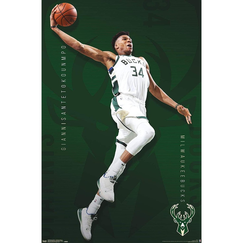 Nba Milwaukee Bucks Giannis Antetokounmpo Wall Poster Premium Unframed ...