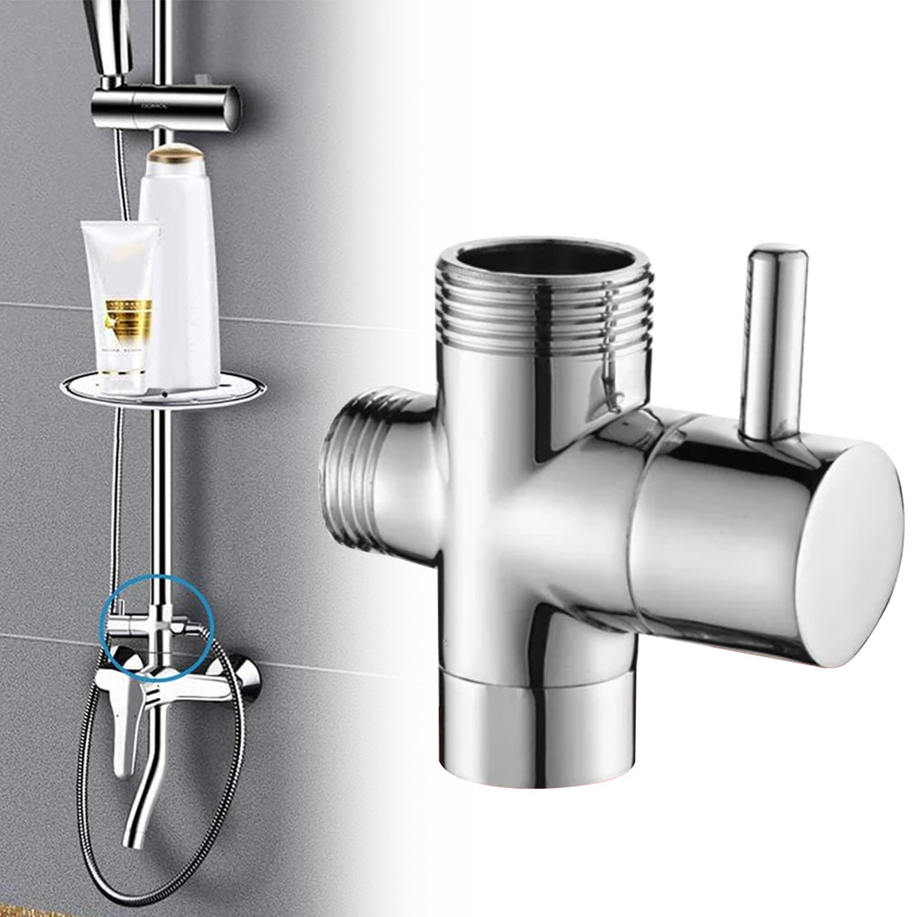 Practical 3 Way Diverter Valve T-Adapter Converter For Shower Brass ...