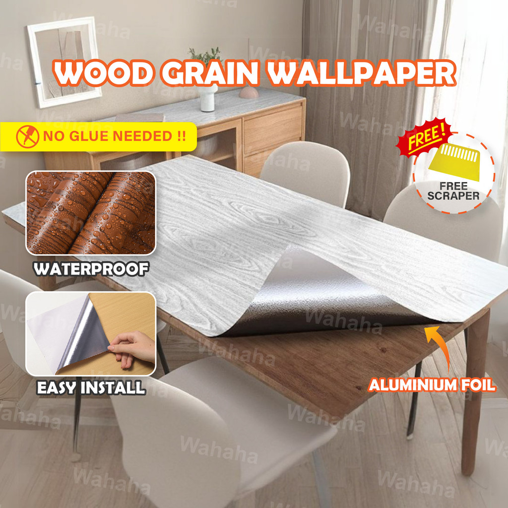 Wood Design PVC Wallpaper | Waterproof Self Adhesive Table Sticker ...