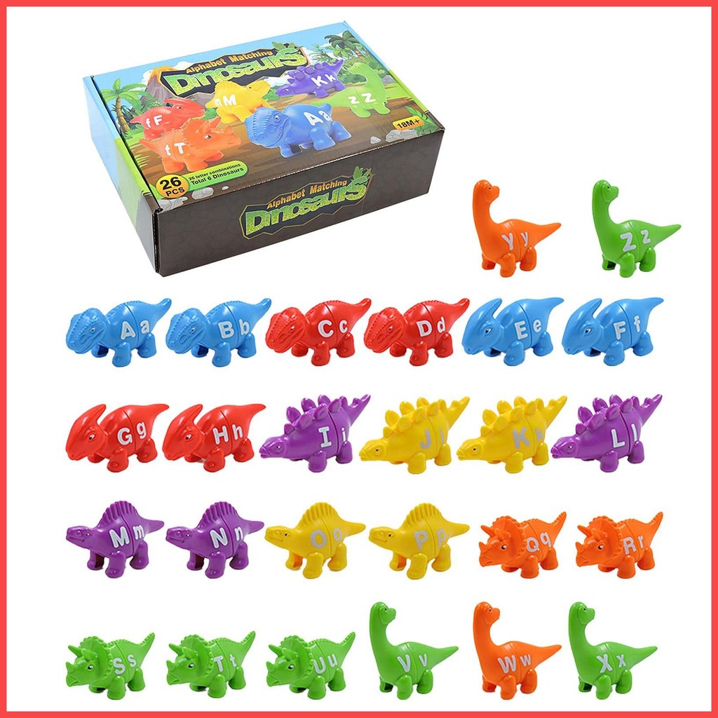 Alphabet Dino Match Letter Dinosaur Matching Game Colorful Preschool ...