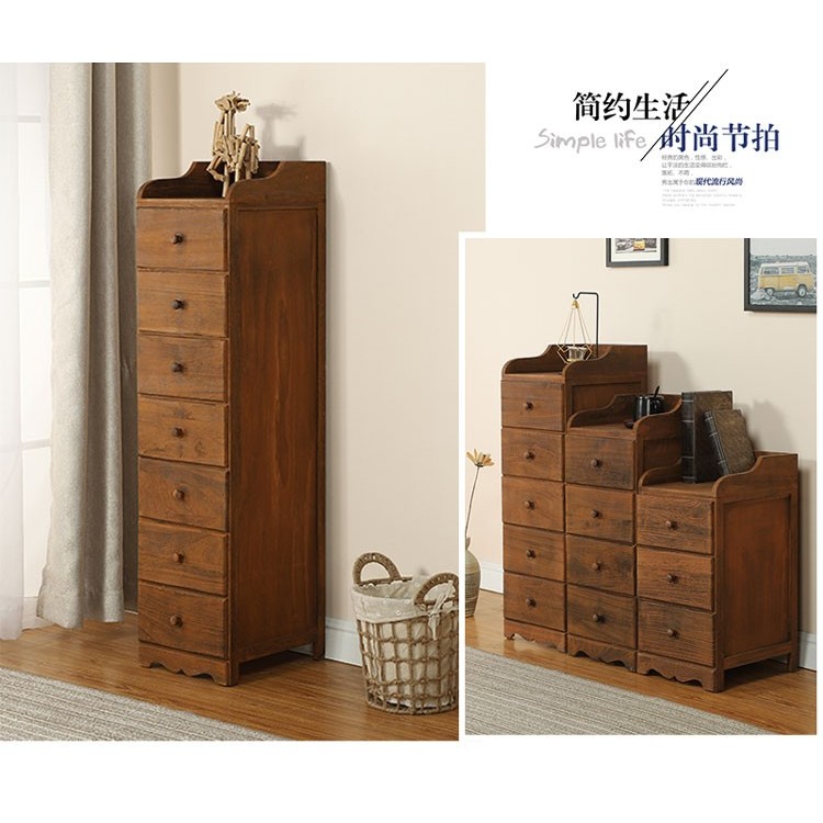 Q-6/#American-Style Solid Wood Multi-Layer Drawer Chest of Drawers ...
