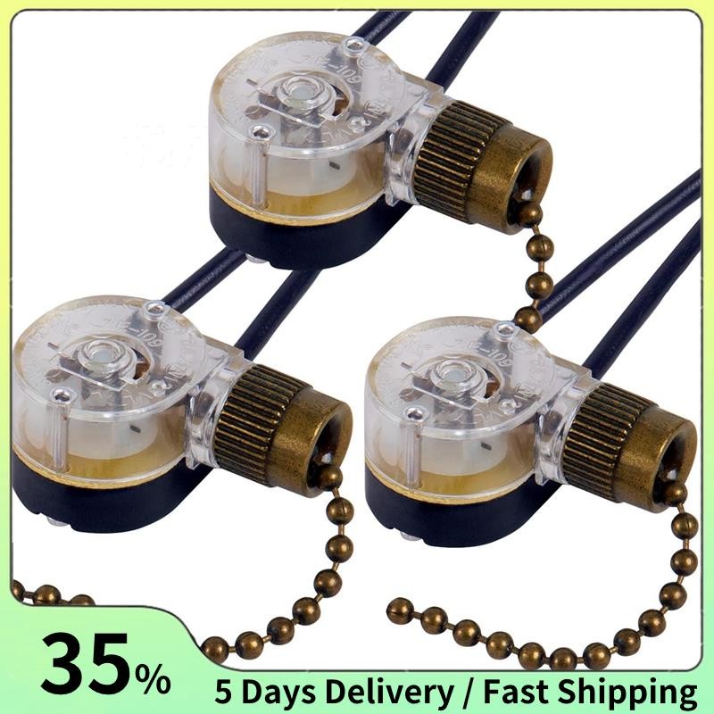 3Pack Ceiling Fan Light Switch ZE-109 Fan Switch Ceiling Pull Chain ...