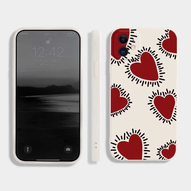 Ins Style Red Heart Phone Case For OPPO Reno 4Z 3 4 Pro 2 2Z 2G ACE Z ...