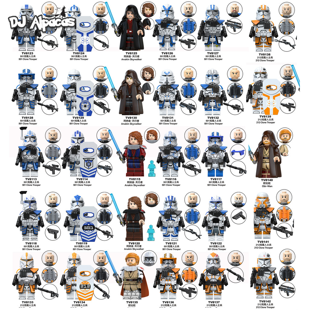 Clone Trooper Building Blocks Anakin Skywalker Obi-Wan Figures Toy ...