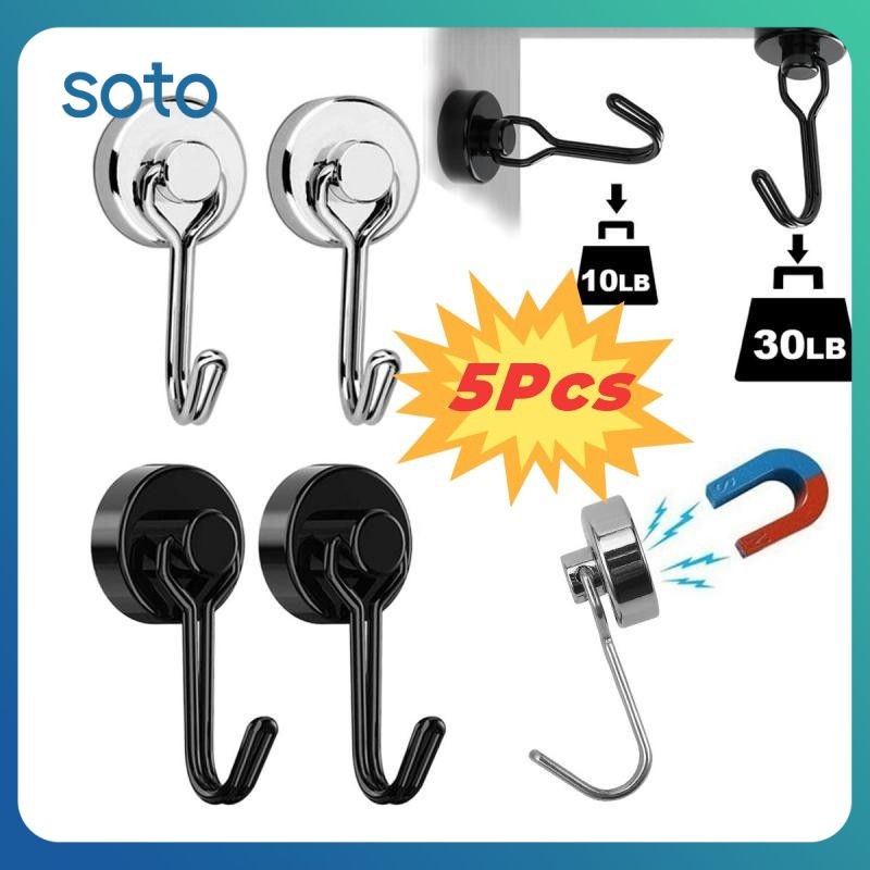 5pcs Heavy Duty Magnets Hook Strong Neodymium Magnet With Swivel Hooks ...