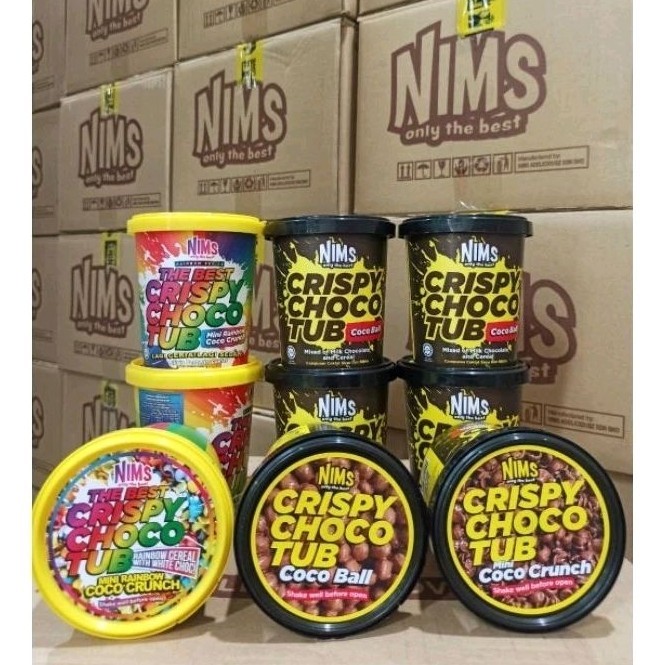 HALAL NIMS Crispy Chocotub Chocojar Chocotub Pelangi Choco Cluster 250g ...