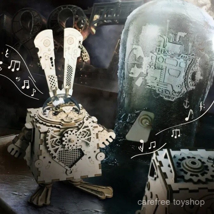 Robotime Robotime Mechanical Rabbit Music Box DIY Assembly Model ...