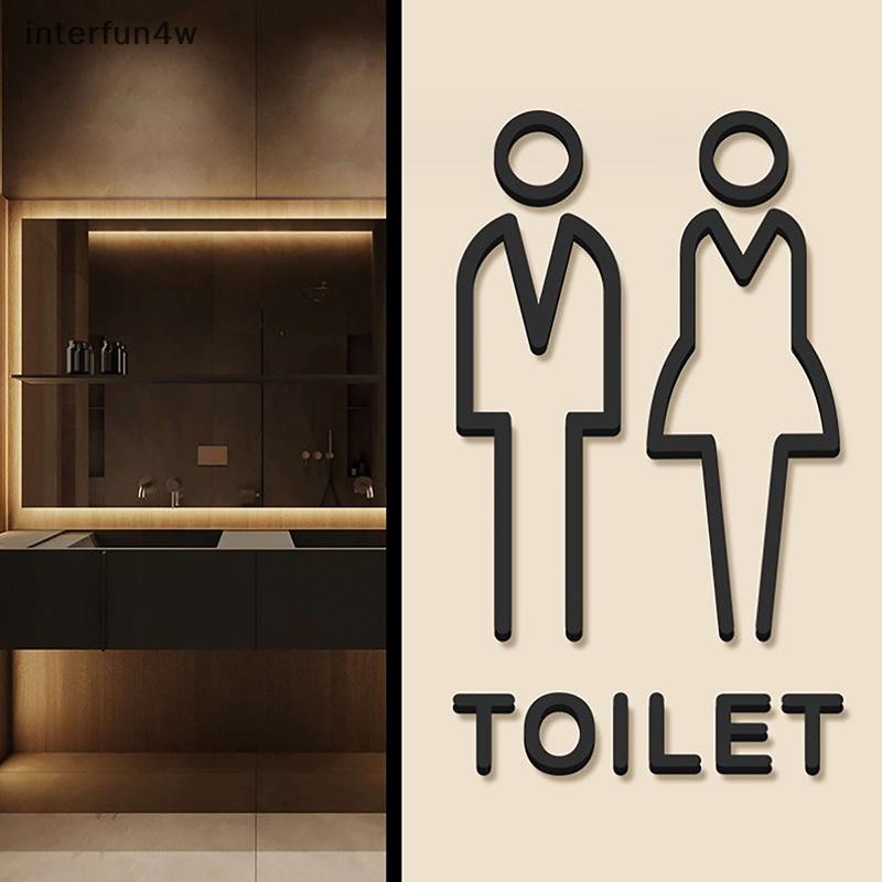 interfun4w Acrylic Washroom Sign Plate Customized WC Door Wall Label ...