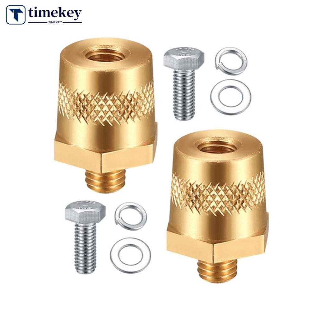 TIMEKEY Pair M6 M8 Car Pole Adapter Brass Battery Terminal Connector ...