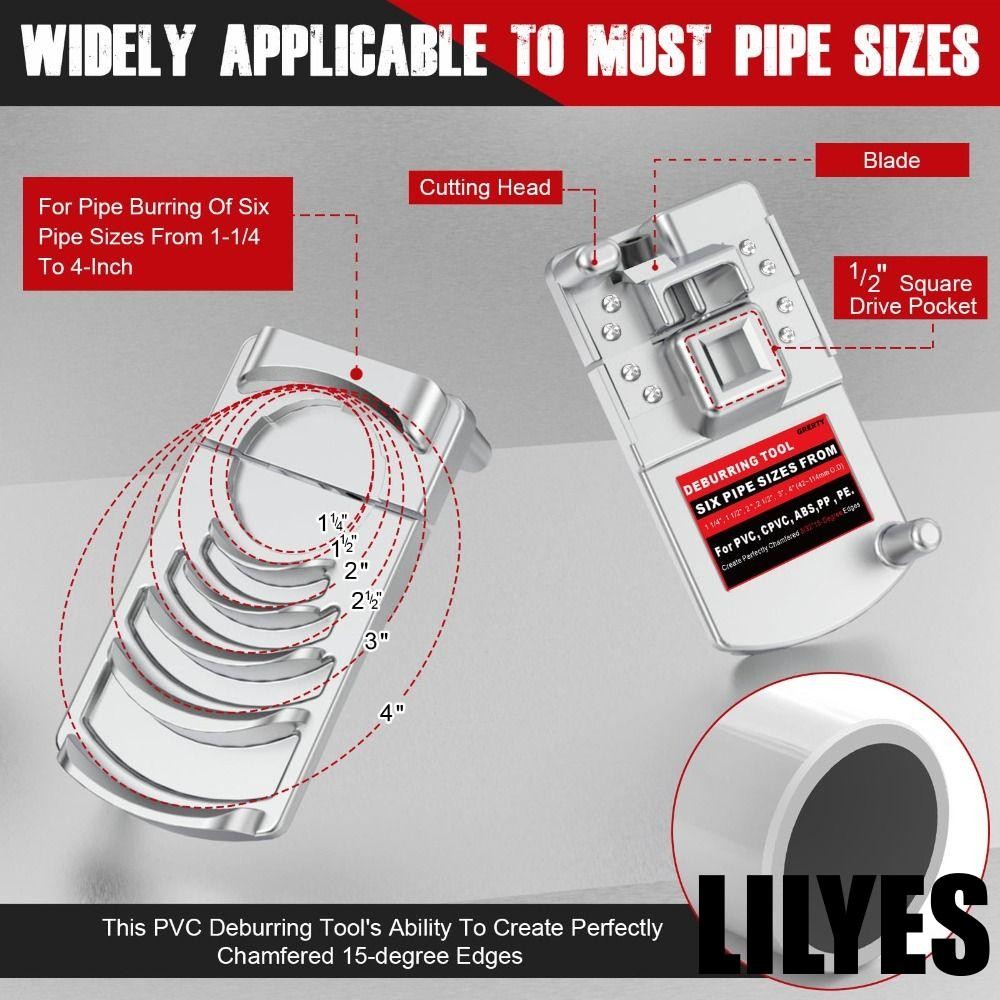 LILYES PVC Chamfer Tool, Effortless Professional PVC Pipe Deburring ...