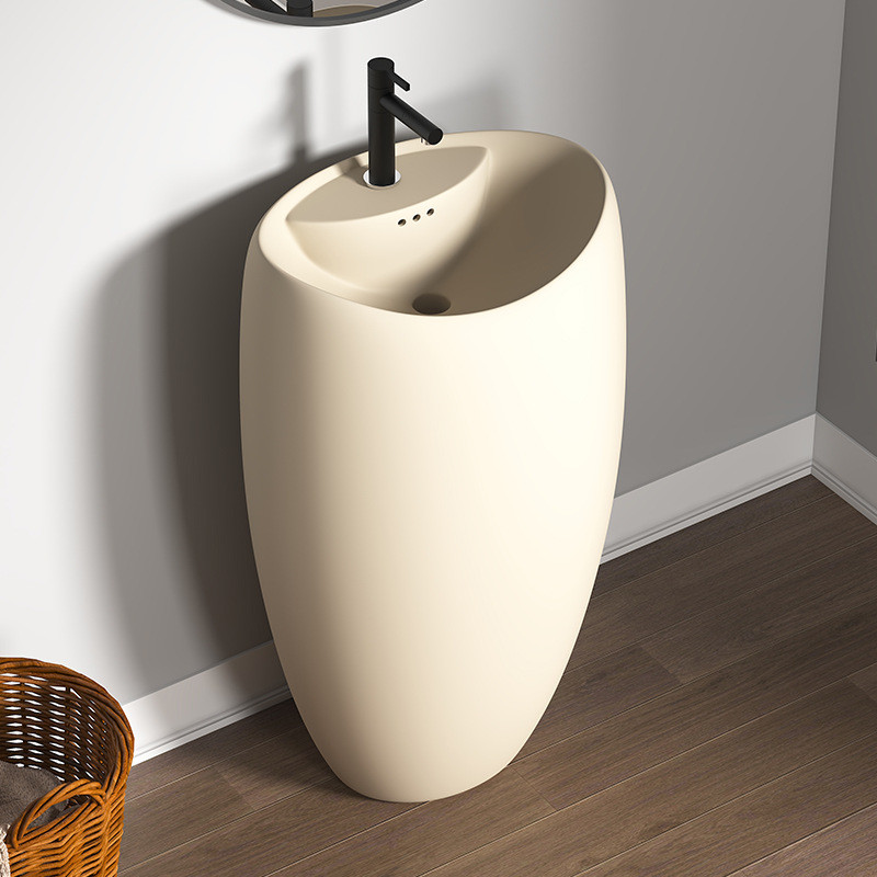 Q-6/Integrated Pedestal Basin Household Floor Type Washbasin Hotel ...