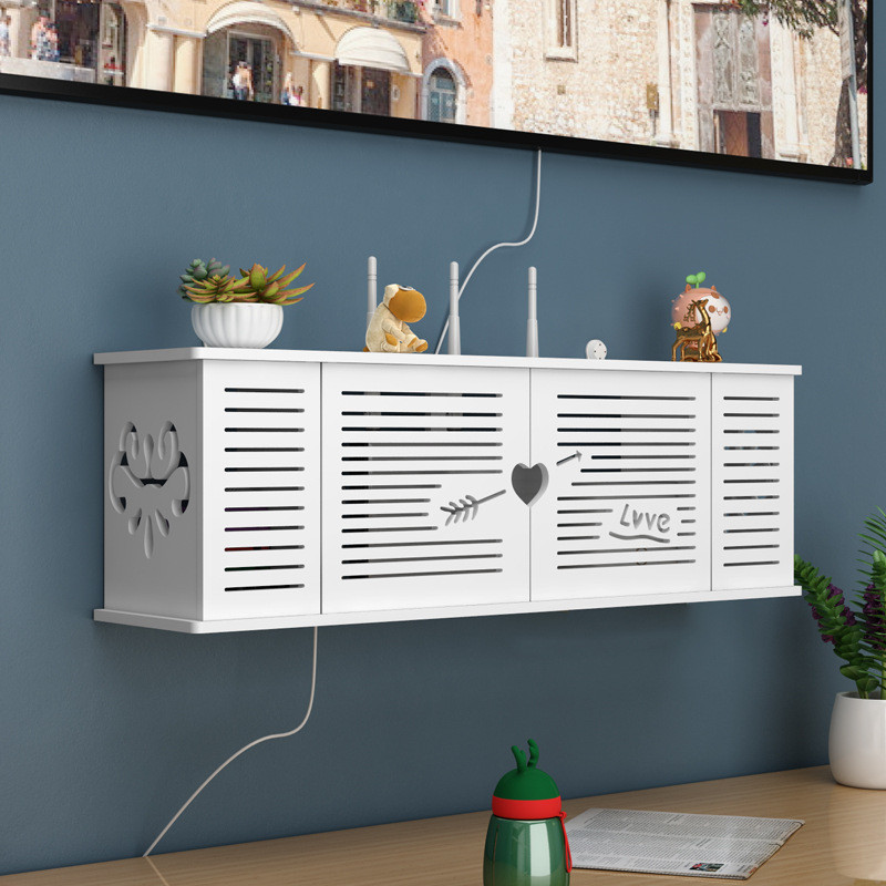 [48H Shipping] TV Set-Top Box Rack WiFi Wire Storage Box Wall-Mounted ...