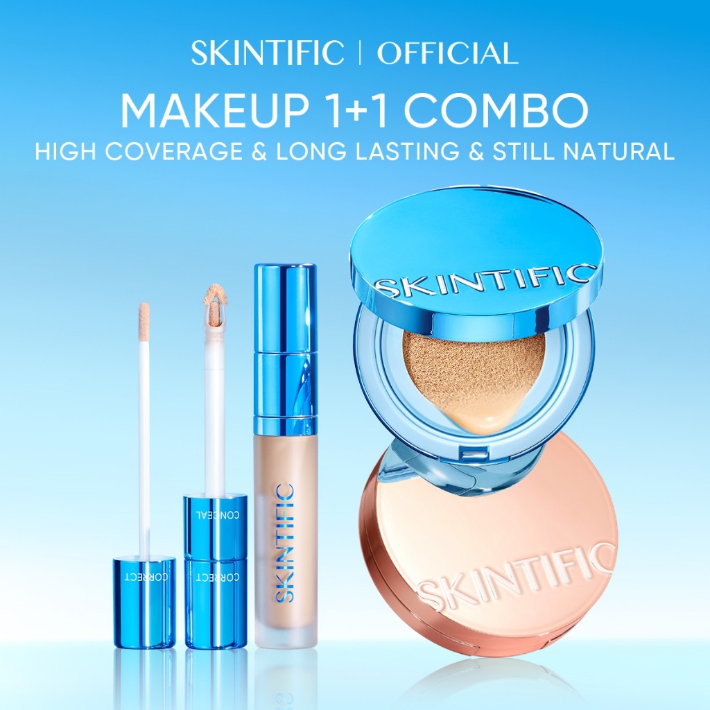SKINTIFIC Cover Perfect Serum Concealer+Matte Cushion Foundation Set ...
