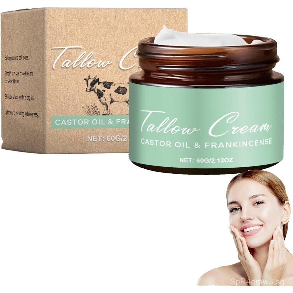 Grass-fed Beef Tallow with Frankincense Oil & Castor Oil, Organic ...