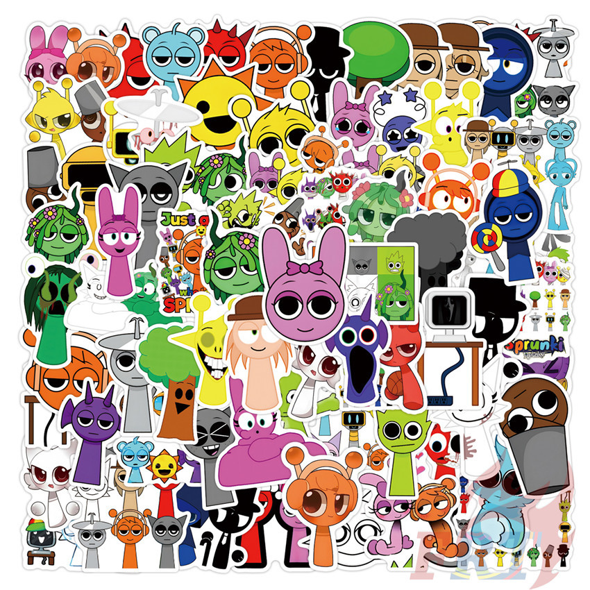 100Pcs/Set Incredibox . Sprunki Series C Stickers Waterproof Fashion ...