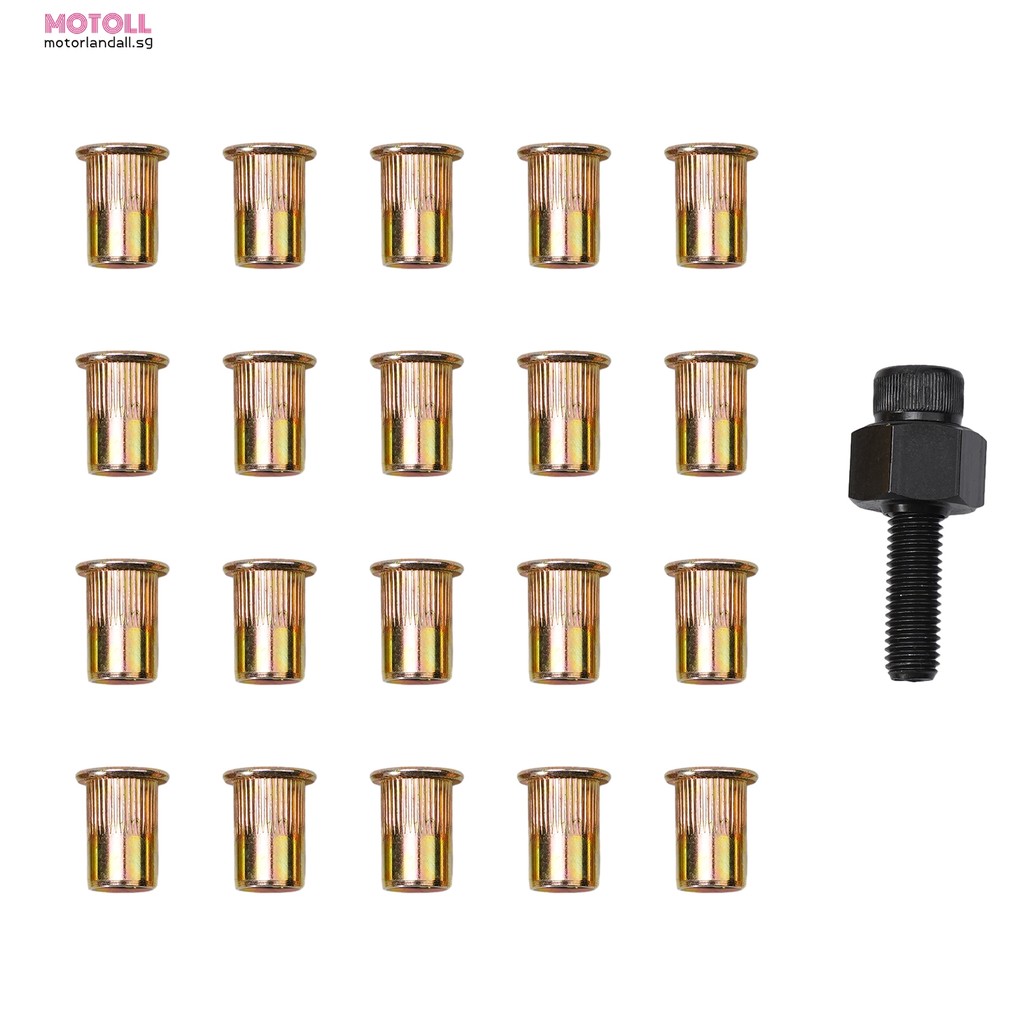 [MOTOLL] 21PCS Hand Rivet Nut Head Nut set M3-M12 For Hand Rivet Tool ...
