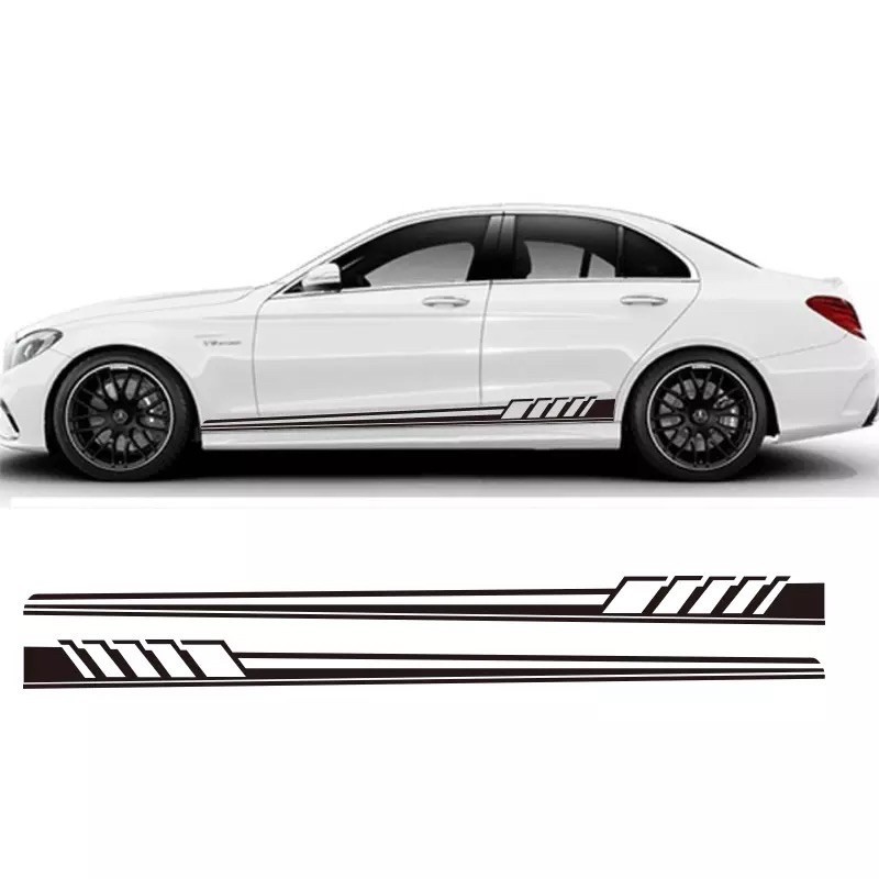 S476 2pc Car Side Body Vinyl Decal sticker Long Stripe Design Decals ...