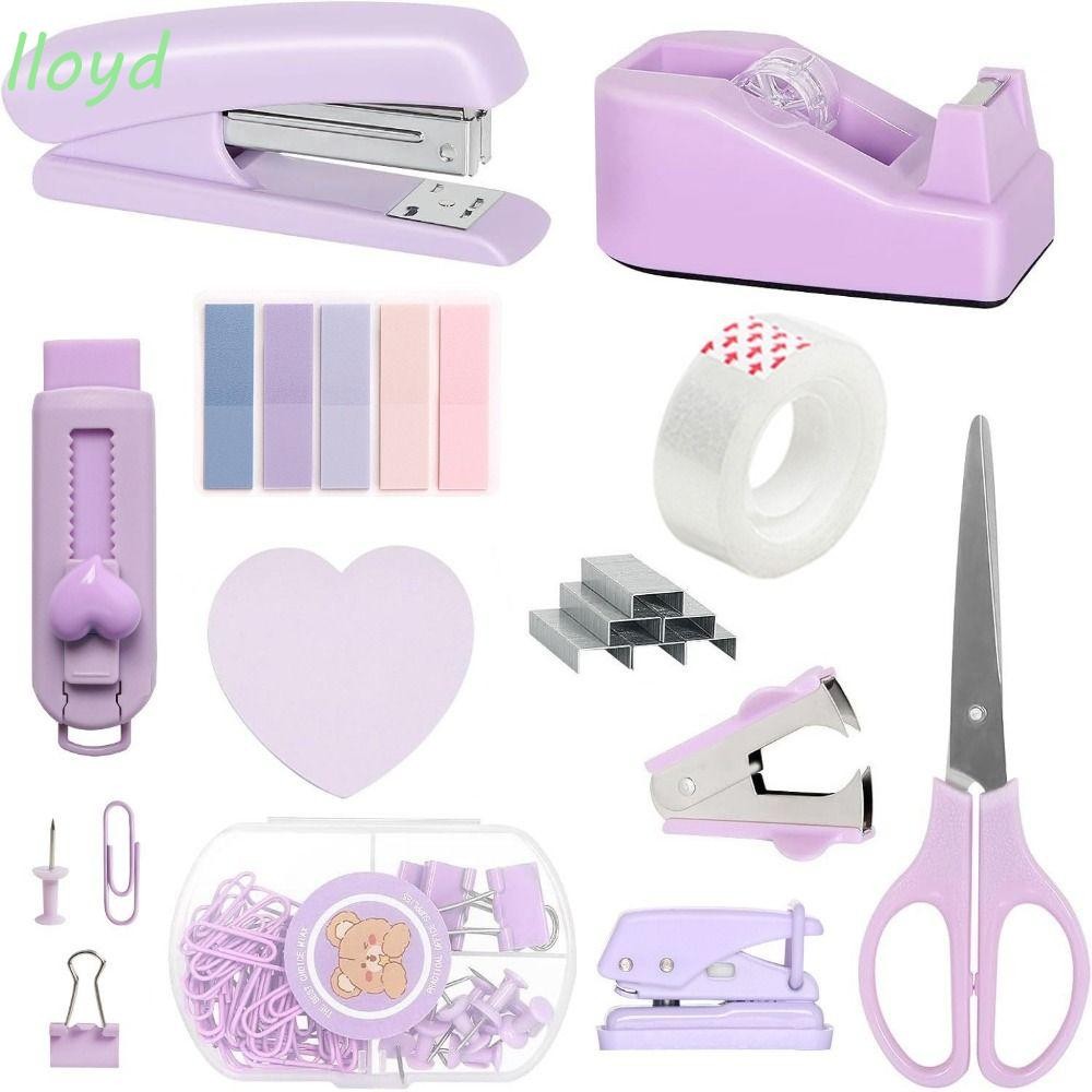 LLOYD Stapler Set, Tape Dispenser Paper Clips Office Stationery Kit ...