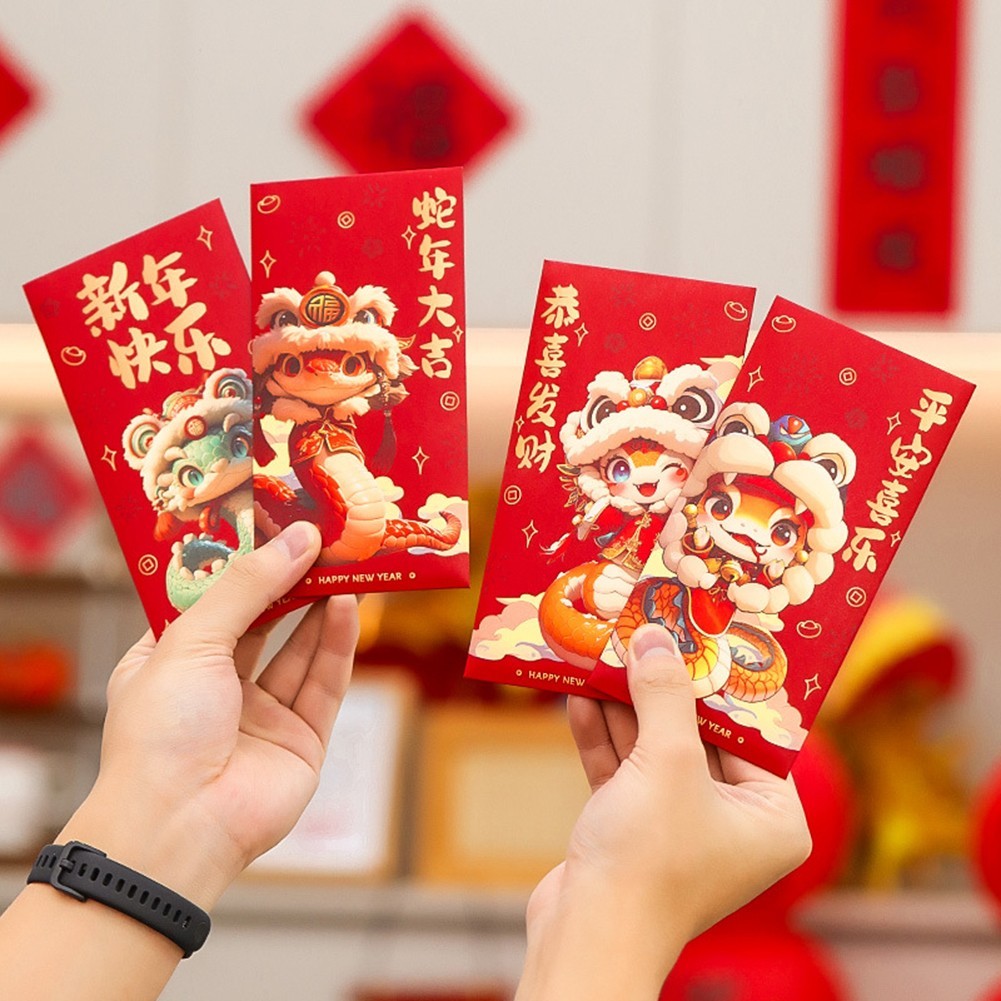 【Good】10PCS 2025 Year of the Snake Red Packet New Year Creative Spring ...