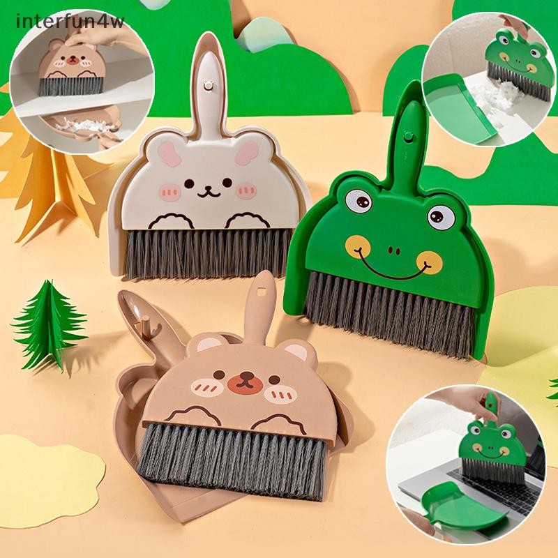 interfun4w Small Broom Dustpan Set Household Desk Cleaning Desk ...