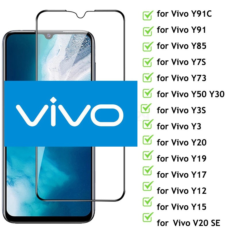 Full Screen Tempered Glass Film Vivo Y1s Y3 Y3S Y11 Y11S Y12a Y12s Y12i Y15 Y17 Y20 Y20A Y20G ...