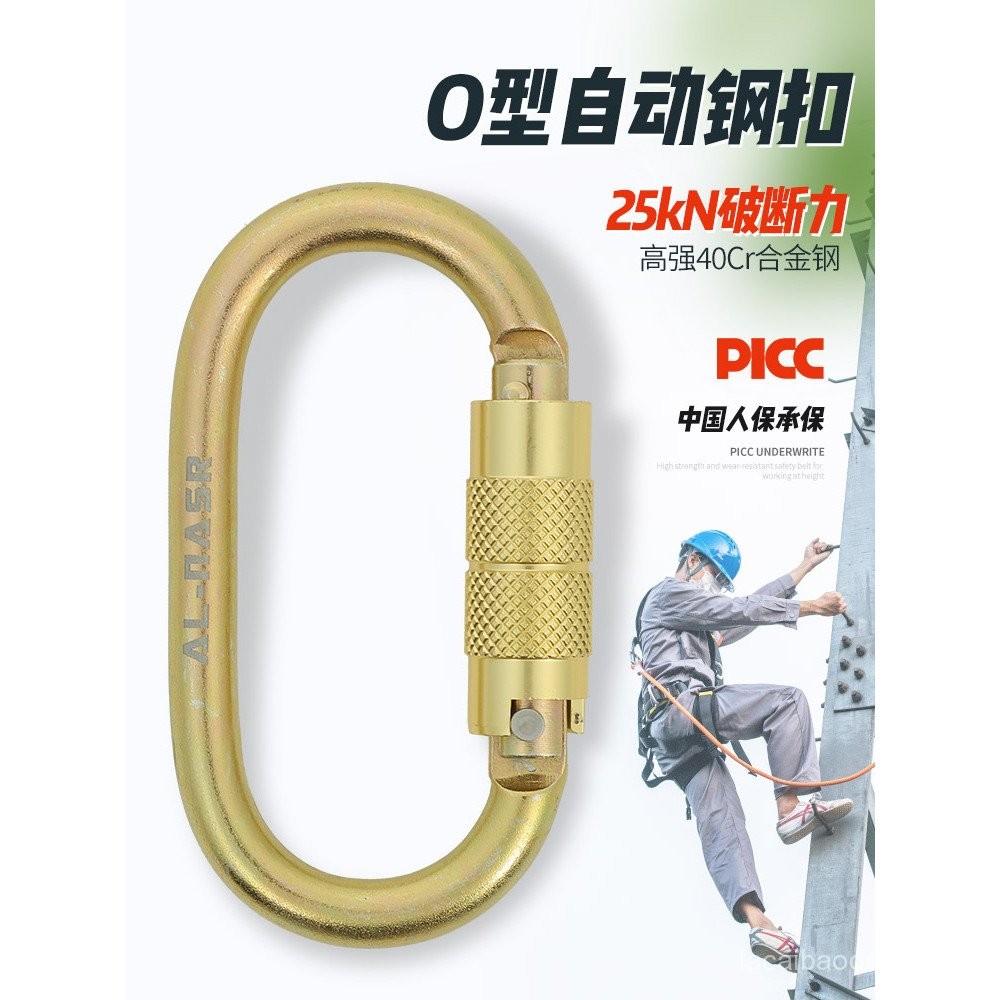Climbing Button Carabiner Outdoor Main Lock Spring Retaining Ring Lock ...