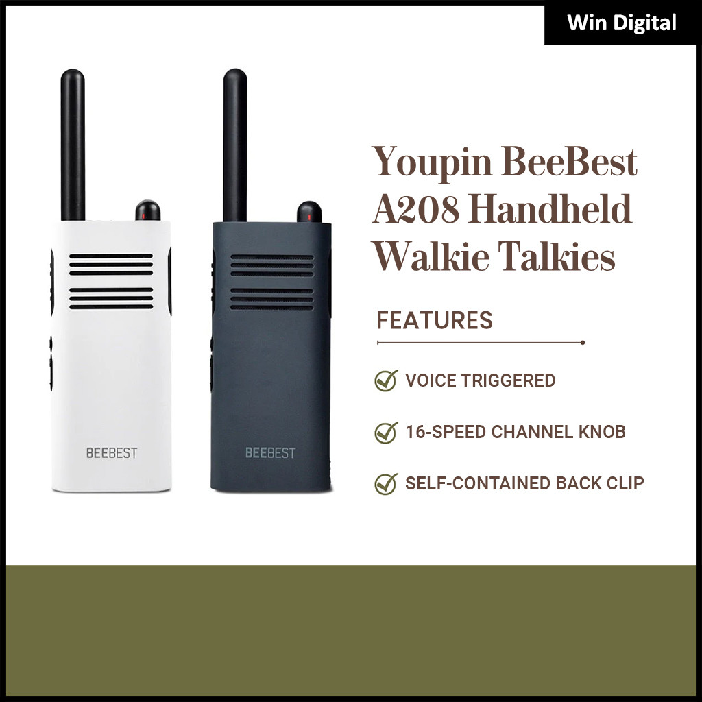 BeeBest A208 Handheld Walkie Talkies Portable Radio 5W 1-5KM Two Way Radio White 2000mAh/ Blue ...