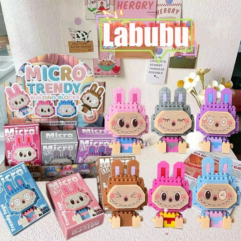 Labubu Building blocks Blind box Mini Model Labubu Tycoco Action Figure ...