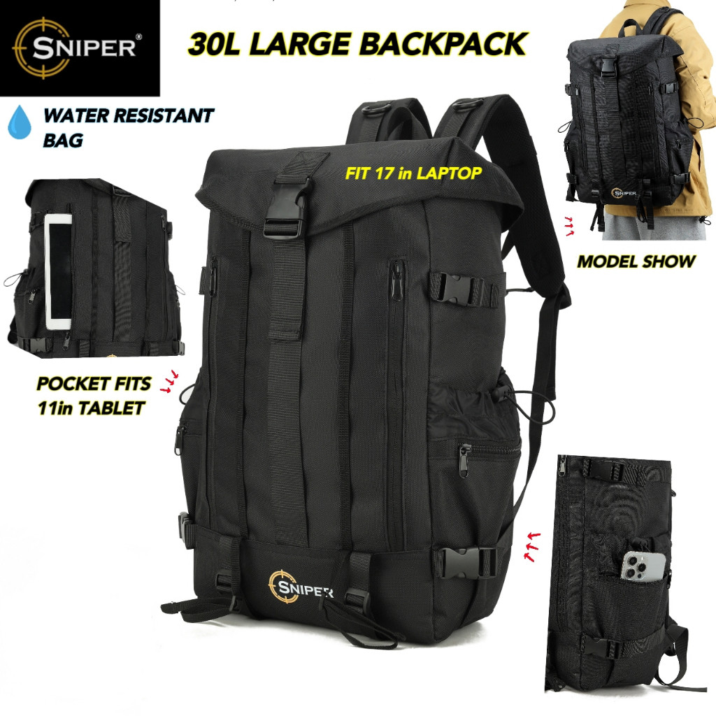 SG106) High Quality Water Resistant Large 30L SNIPER Topcover Backpack ...