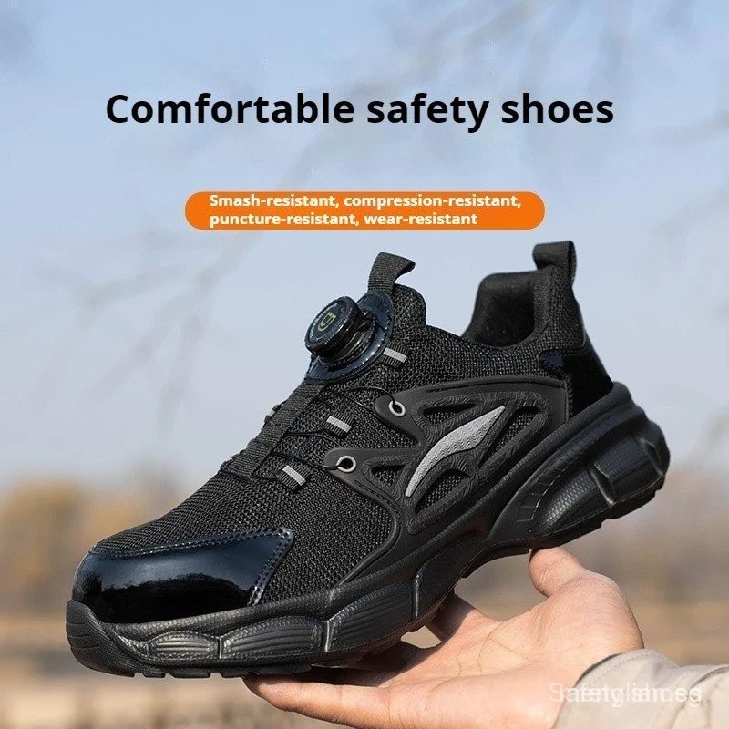 New lightweight safety shoes with rotary button anti-slip field work ...