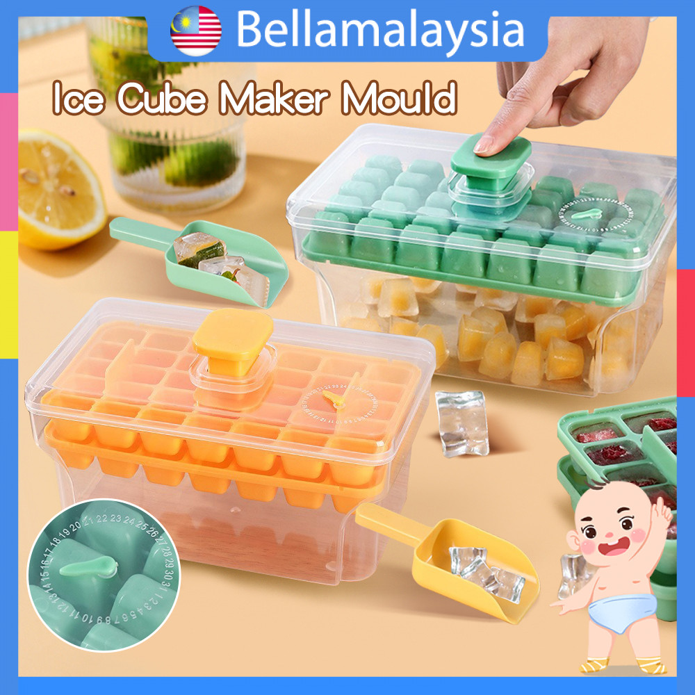 Bella Double layer Ice Cube Tray Ice Cube Maker With Ice Scraper Tools ...