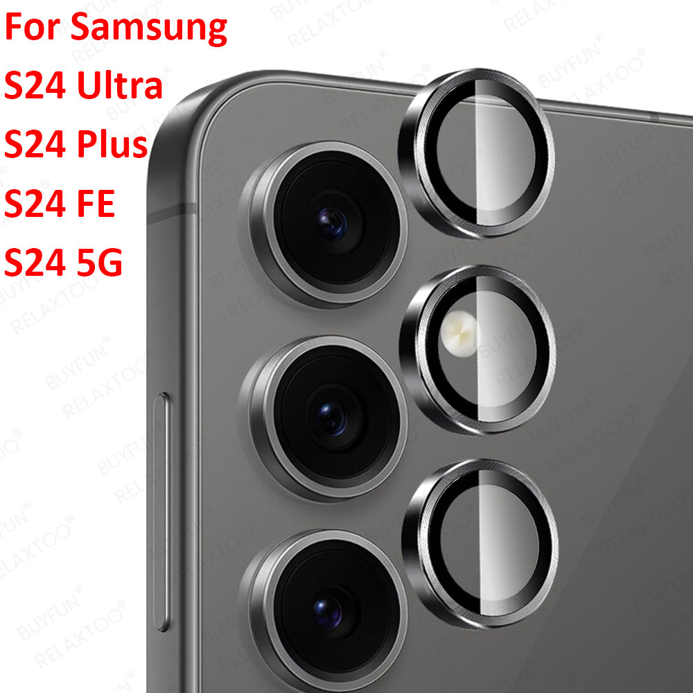 A Set of Metal Lens Ring For Samsung Galaxy S24 FE Back Clear Camera ...