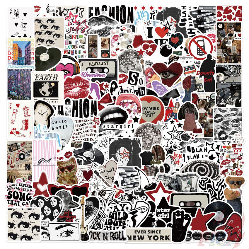 100Pcs/Set Downtown Y2K Girls Art Series A Stickers Waterproof Fashion ...