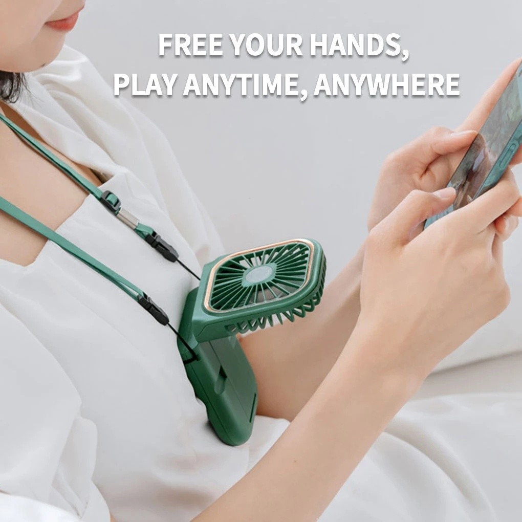 Hanging Neck Fans Portable Folding Cooling Fan with Lanyard Usb ...