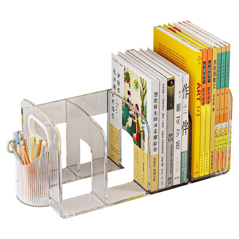 Desktop Book Stand Transparent Acrylic Bookcase Student Book Desk ...