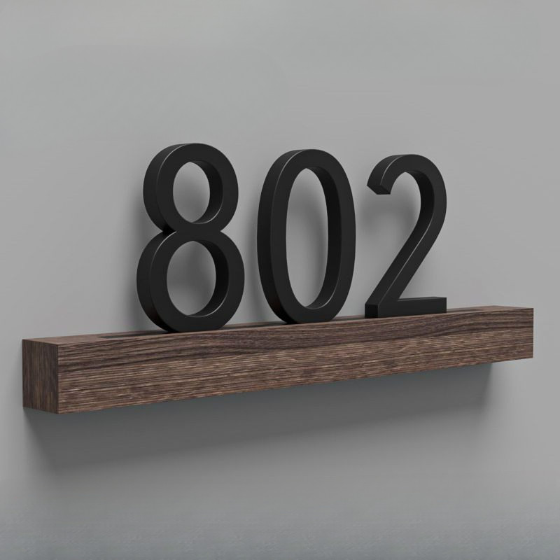 3D hollow wooden signage office room number Customised Unit Sign door ...