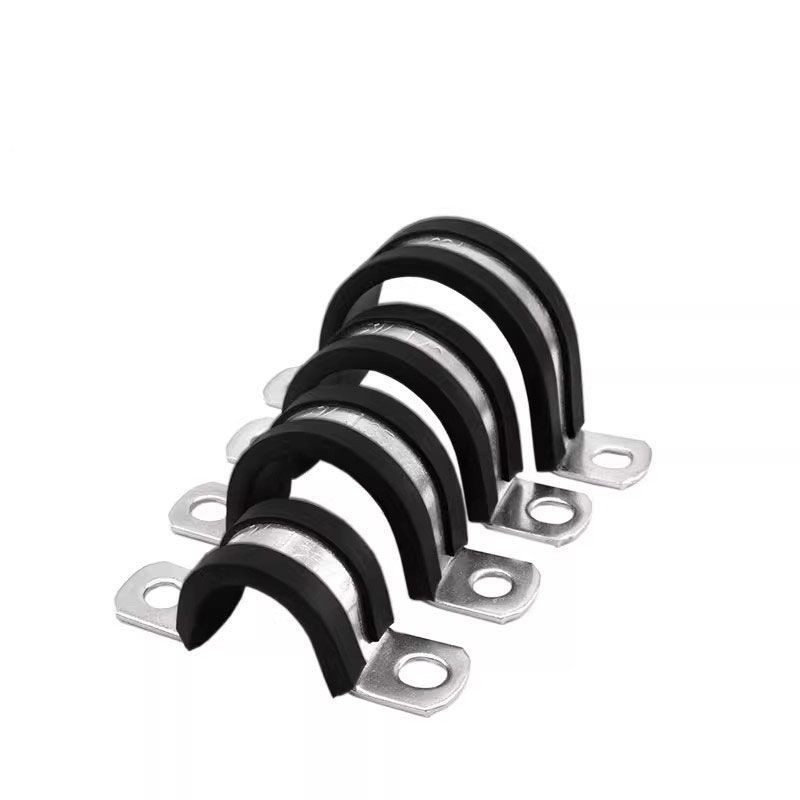 304Stainless Steel Thickened Rubber Strip Pipe Clamp Pipe Clamp Pipe ...